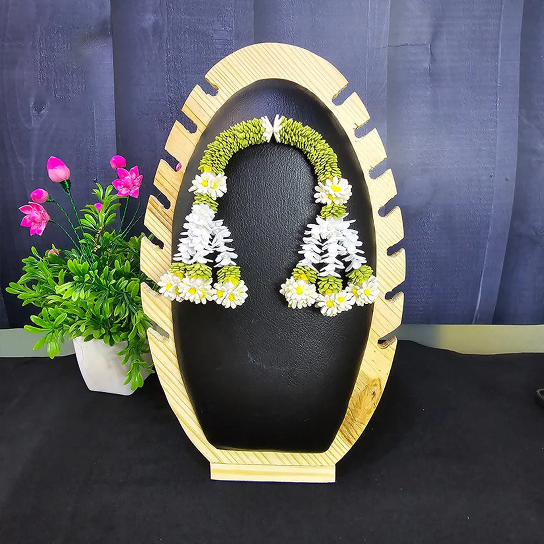 Handmade White Green Chandrika for Deity Shringar | 64kala